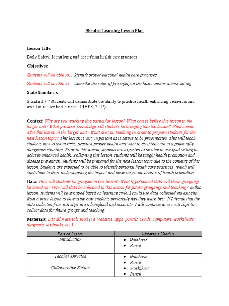 Blended Learning Lesson Plan | PDF | Differentiated Instruction ...