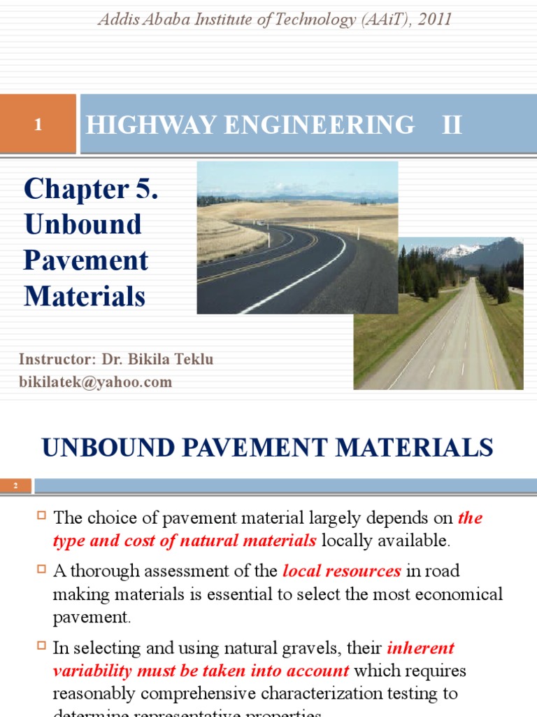 HW II - Chapter 5 - Unbound Pavement Materials | PDF | Construction ...