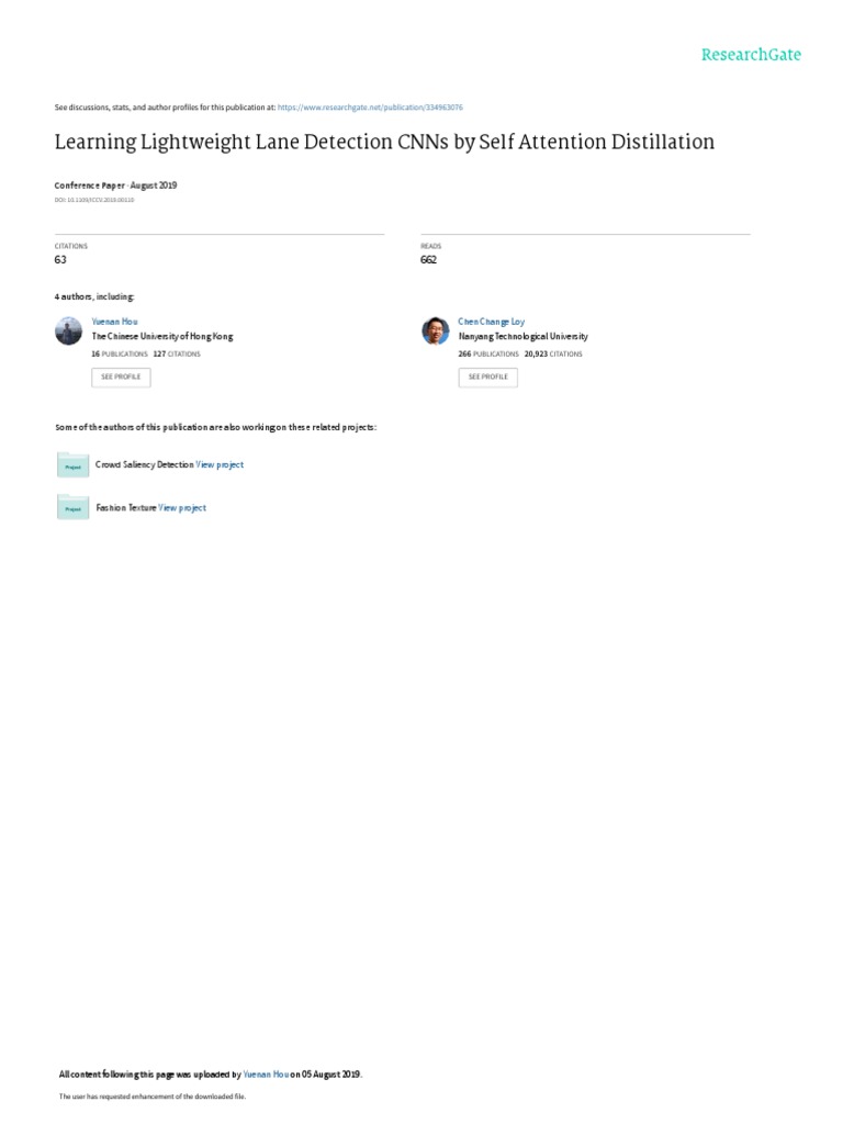 Learning Lightweight Lane Detection Cnns by Self Attention Distillation | PDF | Image ...