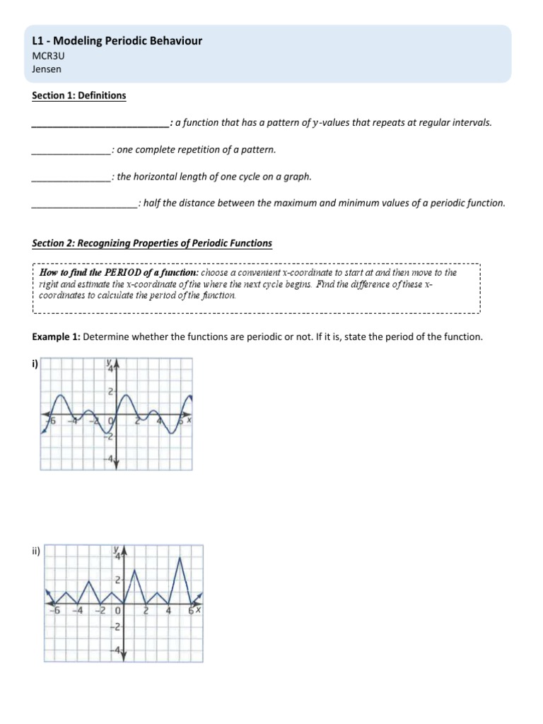 Modeling Periodic Functions Overview | PDF | Function (Mathematics ...