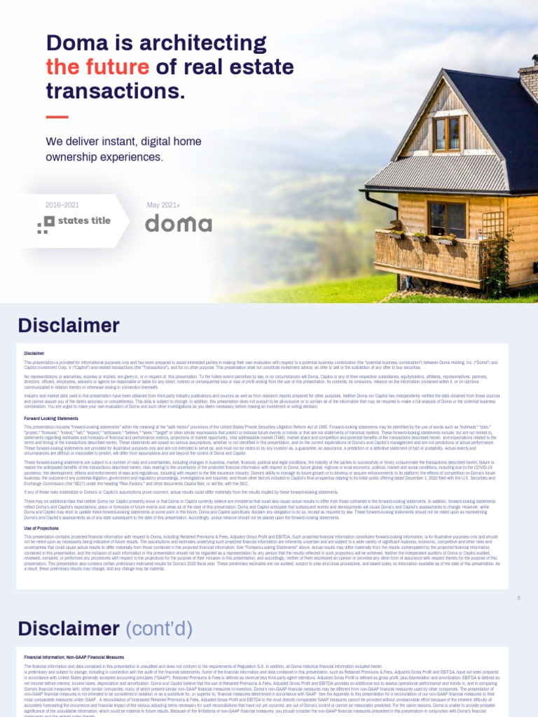 Doma Is Architecting of Real Estate Transactions.: The Future | PDF ...