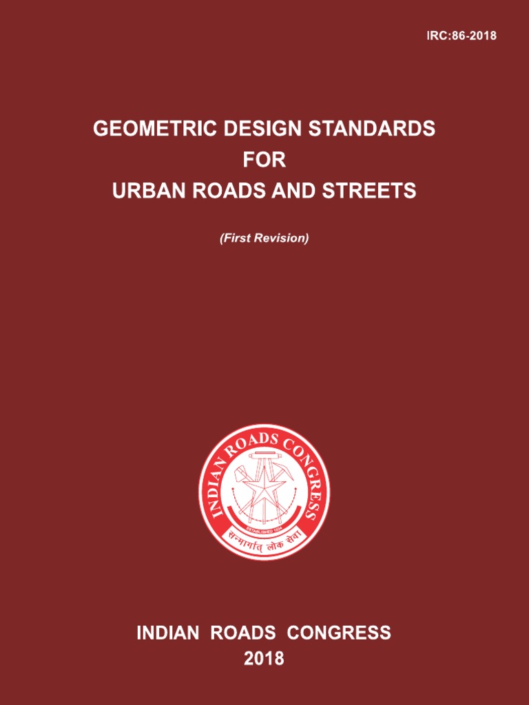 Irc - Gov.in.086.2018 Geometric Design Standards For Roads and Streets ...