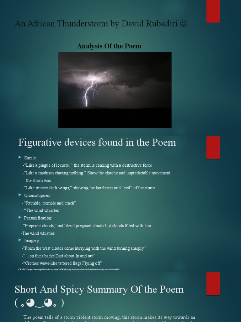 An African Thunderstorm by David Rubadiri Analaysis | Download Free PDF ...