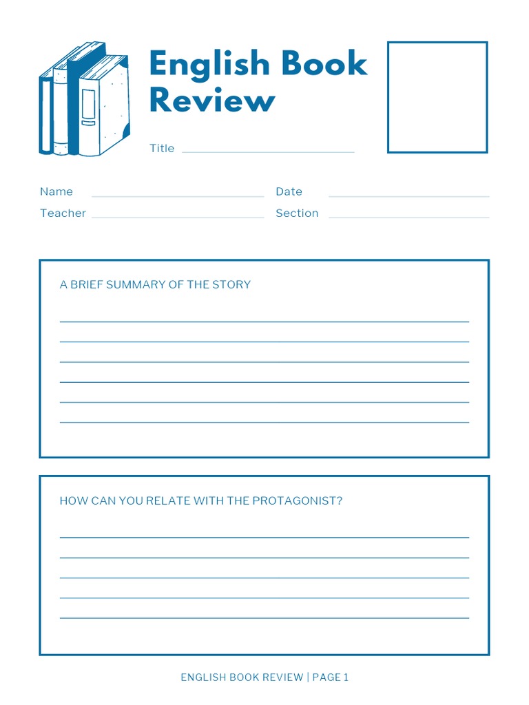 English Book Review Template | PDF | Language Arts & Discipline