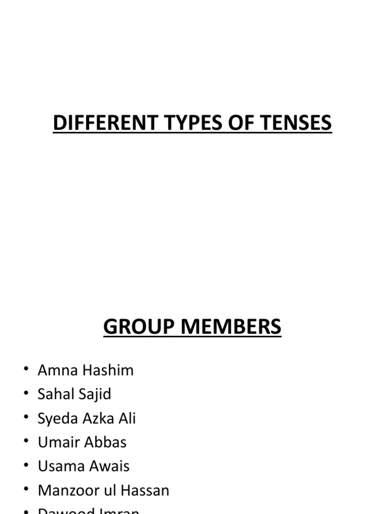 Different Types of Tenses | PDF | Grammatical Tense | Verb