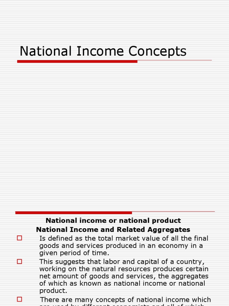 Understanding National Income Concepts | PDF | Index (Economics) | Income