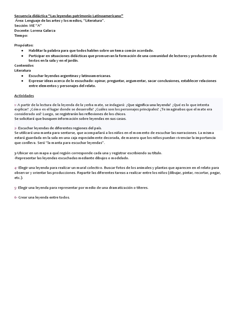 Secuencia Las Leyendas 2018 | PDF