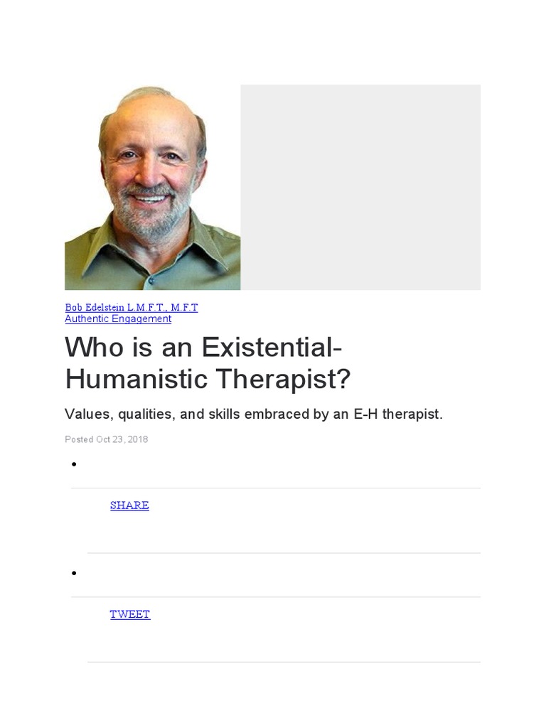 Who Is An Existential-Humanistic Therapist | PDF | Humanistic ...