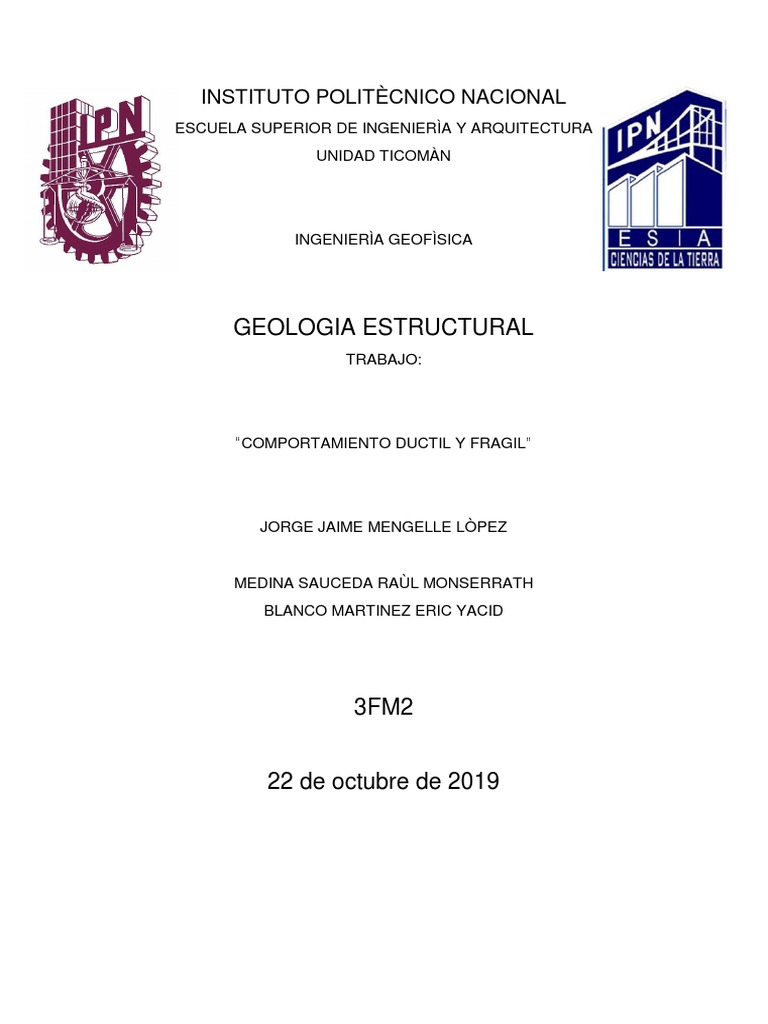 Comportamiento Ductil y Fragil | PDF | Falla (geología) | Plasticidad ...