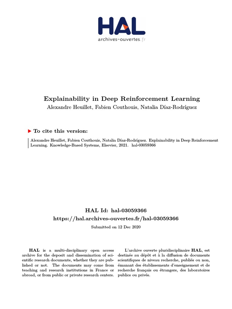 Explainability in Deep Reinforcement Learning | PDF | Machine Learning | Deep Learning