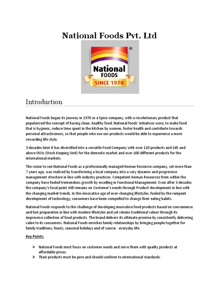 National Foods PVT LTD. | PDF | Foods | Advertising