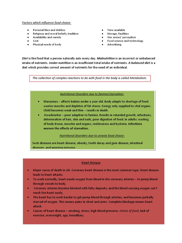 Factors Influencing Food Choices | PDF | Fat | Glucose