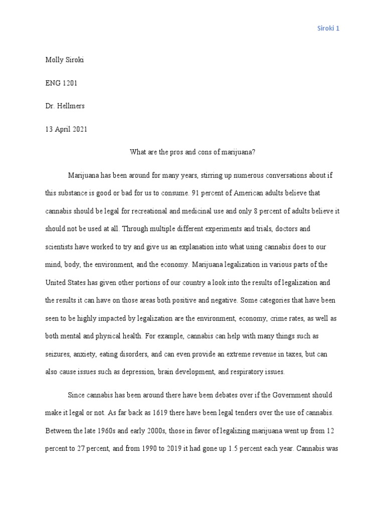 What Are The Pros and Cons of Marijuana | PDF | Cannabis (Drug ...