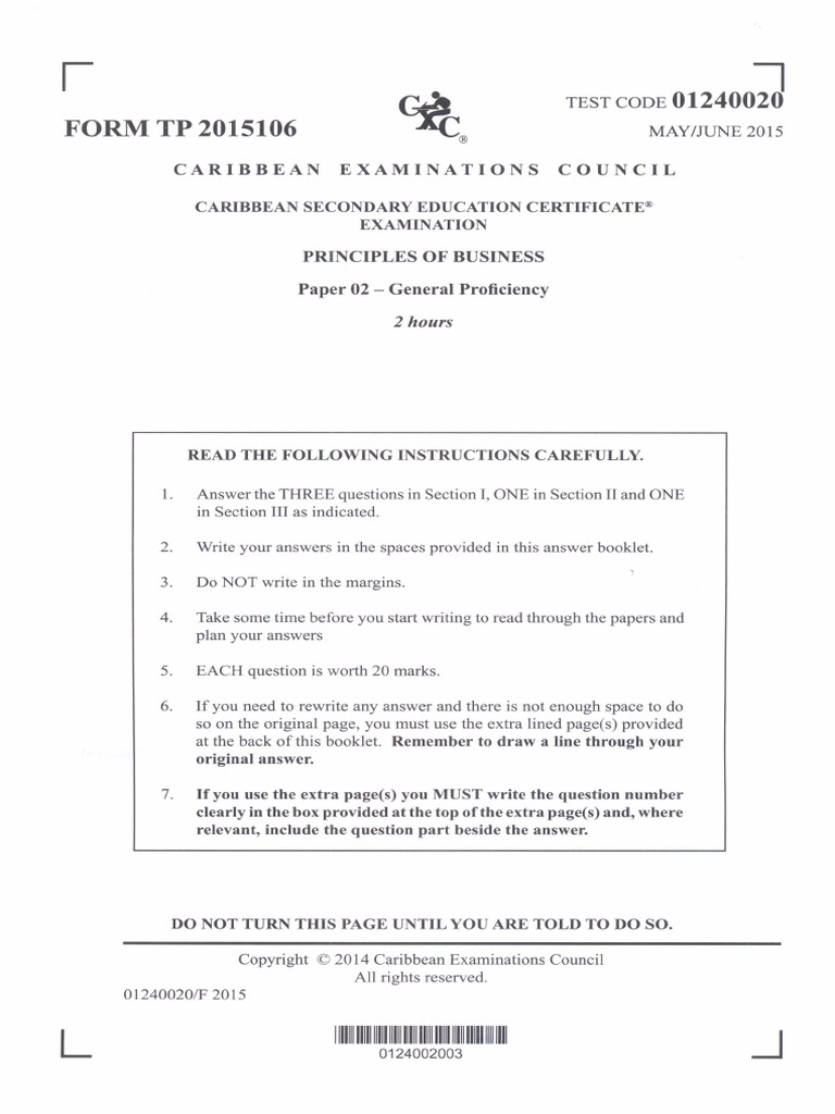 POB June 2015 P2 | PDF