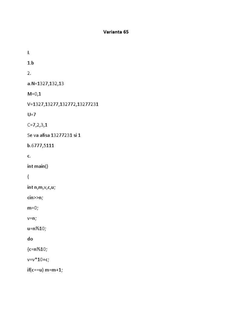 Varianta 65 | PDF | Teaching Methods & Materials | Computers