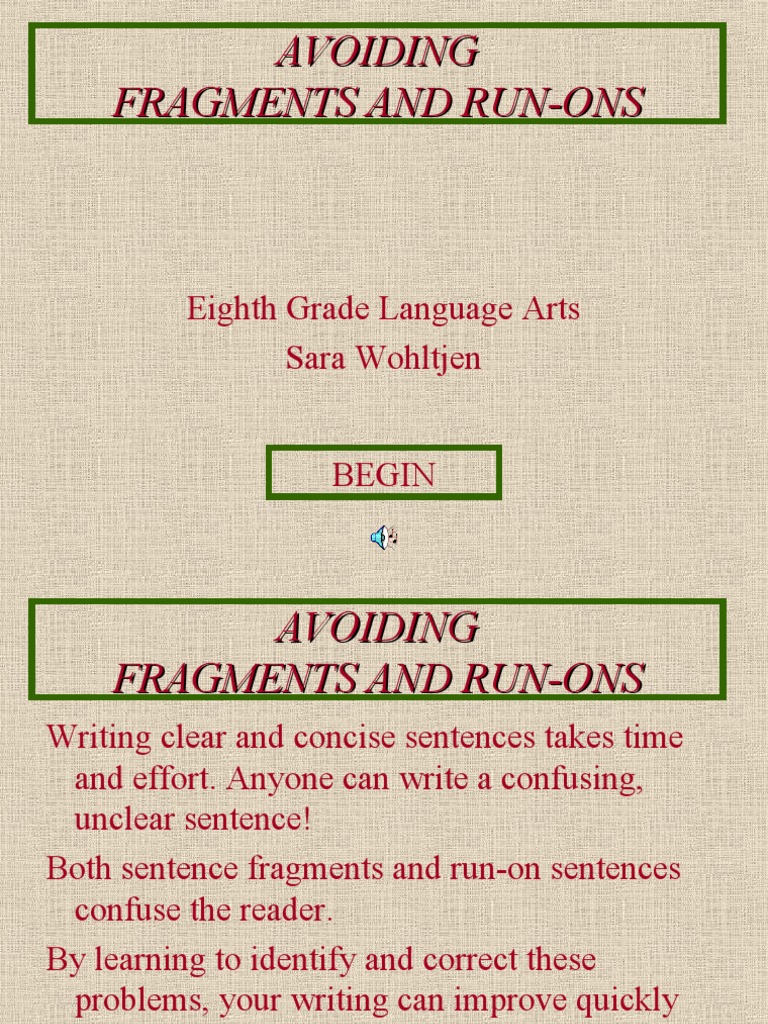 Avoiding Fragments and Run-Ons | PDF | Comma | Punctuation