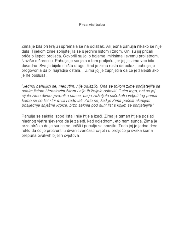 Prva Visibaba | PDF