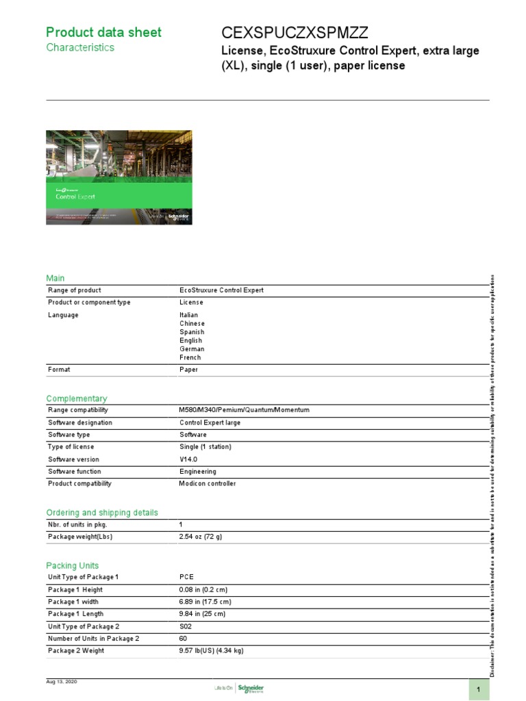 Ecostruxure™ Control Expert Cexspuczxspmzz Pdf