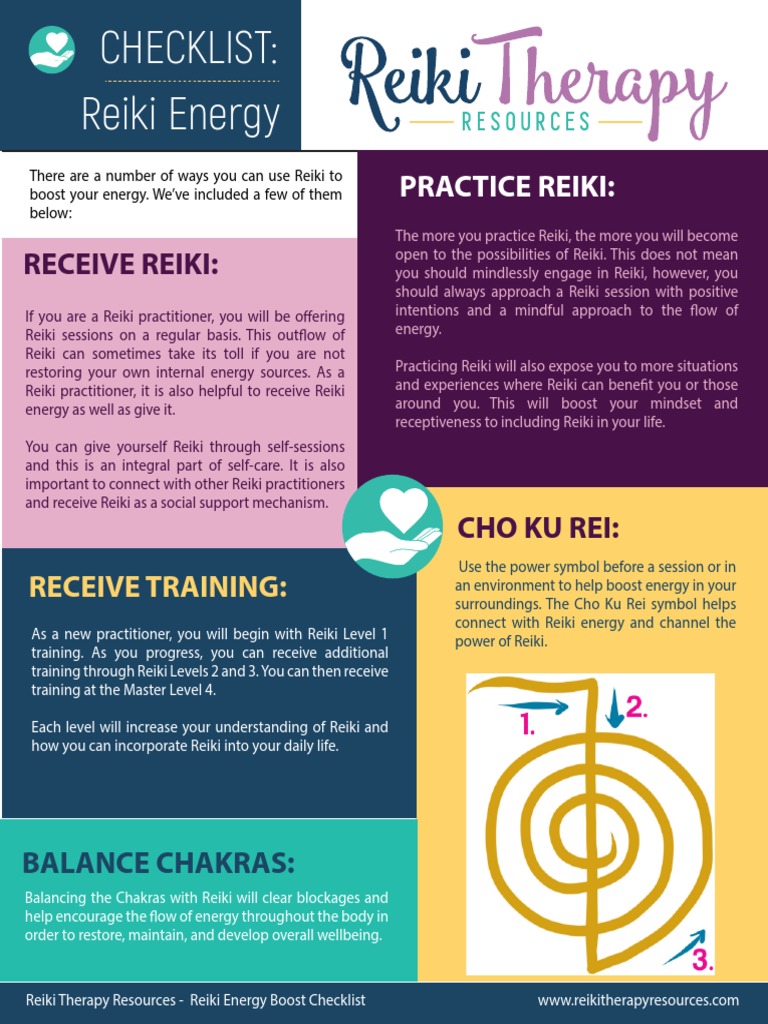 Reiki Energy Boost Checklist | PDF | Reiki | Therapy