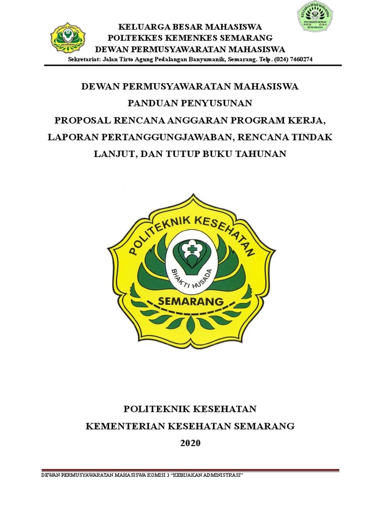 Panduan Penyusunan Proposal Rapk, LPJ, Dan RTL 2020 | PDF