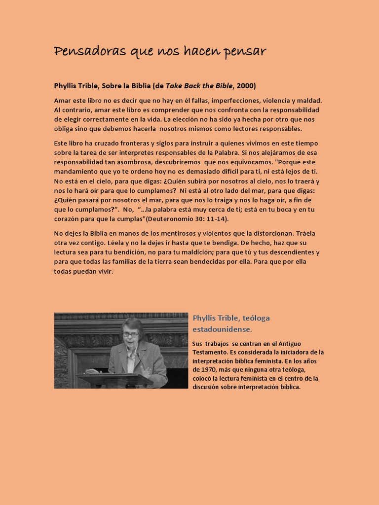 Pensadores Phyllis Trible | PDF