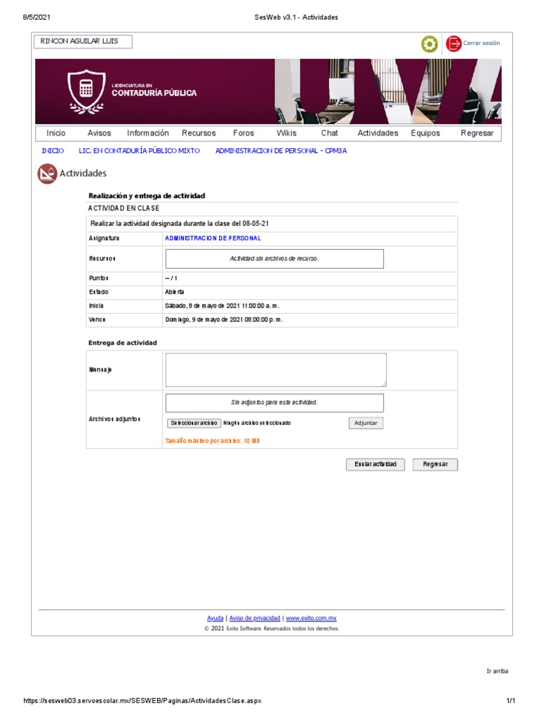 SesWeb v3.1 - Actividades | PDF | Informática