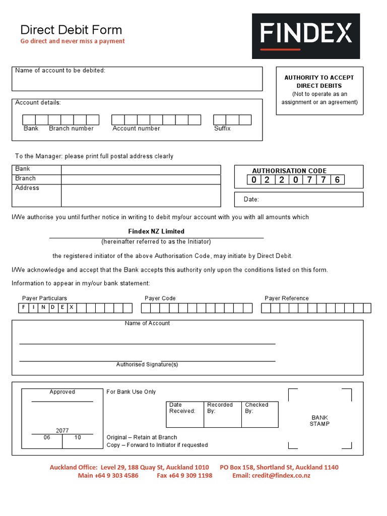 DDA Form NZ | PDF | Debit Card | Payments