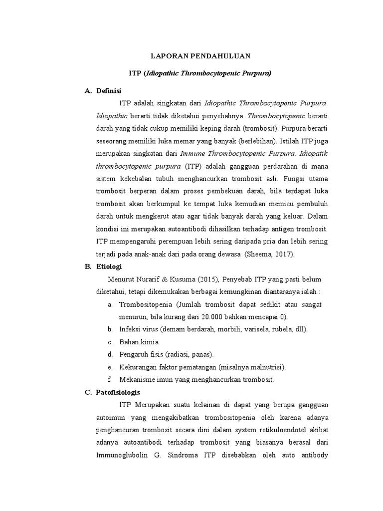 Laporan Pendahuluan Itp | PDF