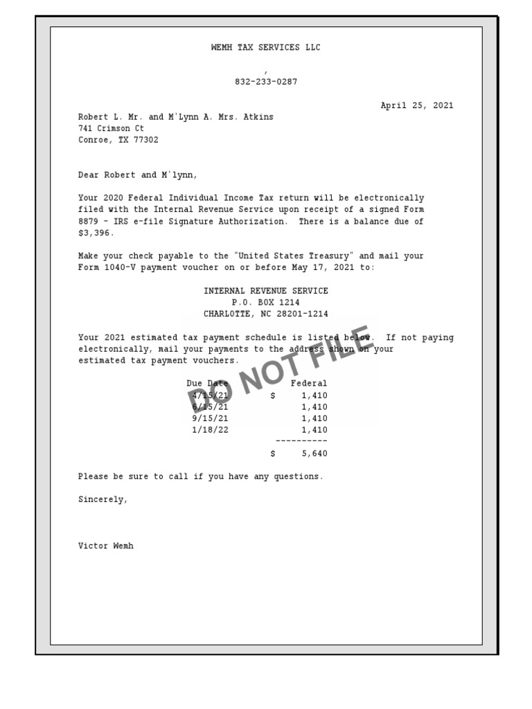 Victor Benji Wemh Intuit Tax Return | PDF | Internal Revenue Service ...