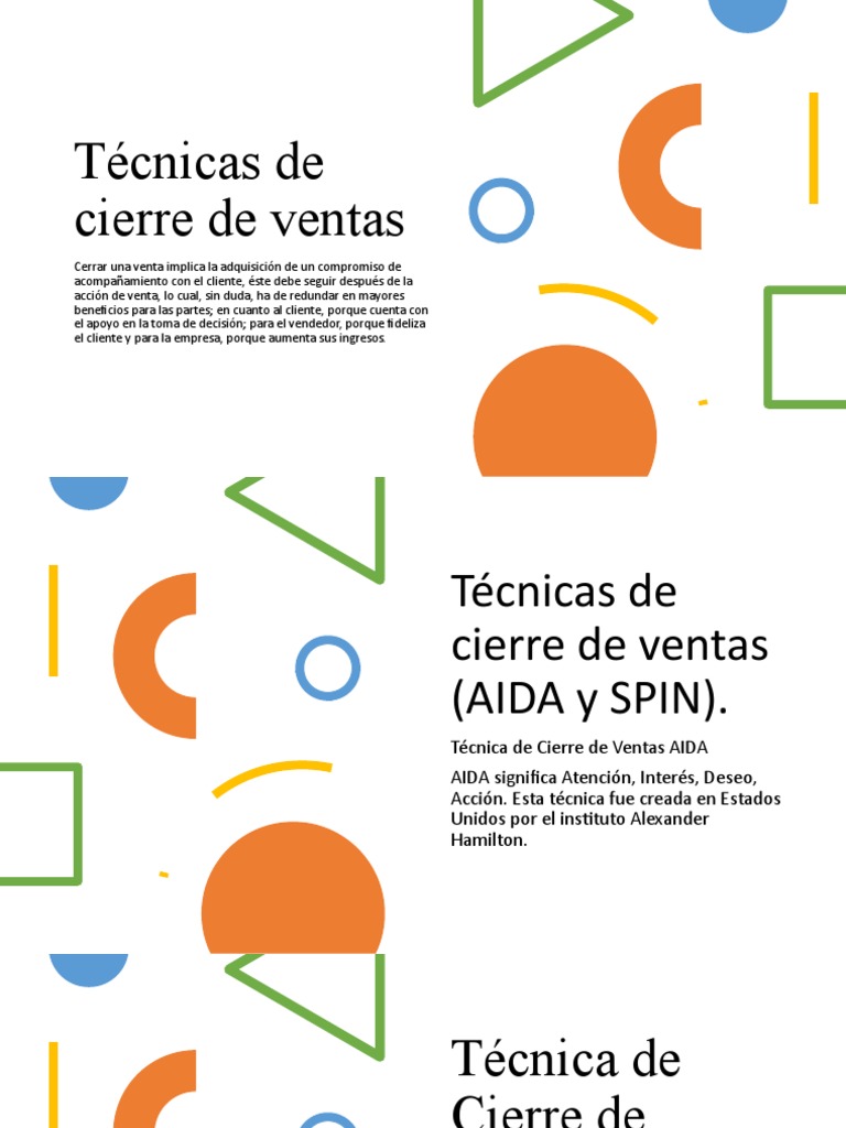Técnicas de Cierre de Ventas (AIDA y SPIN) | PDF | Cliente | Producto ...