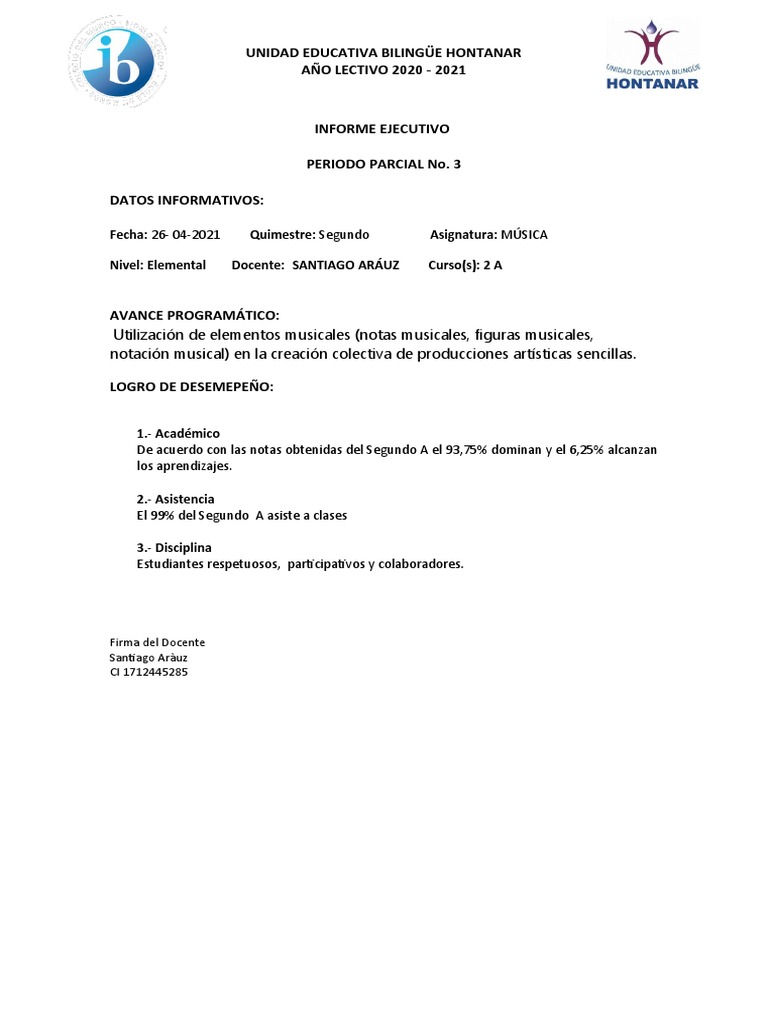 1 - 2 A Formato de Informe Ejecutivo 2020 - 2021 | PDF