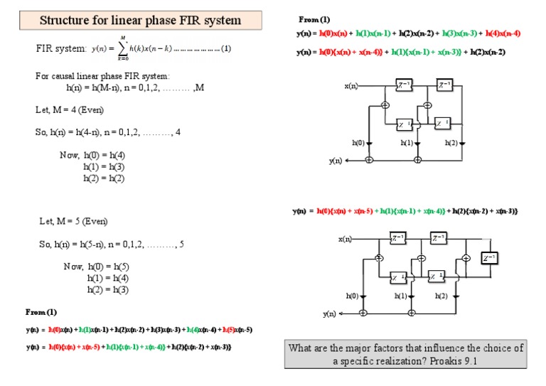 Structure For Linear Phase FIR System | PDF