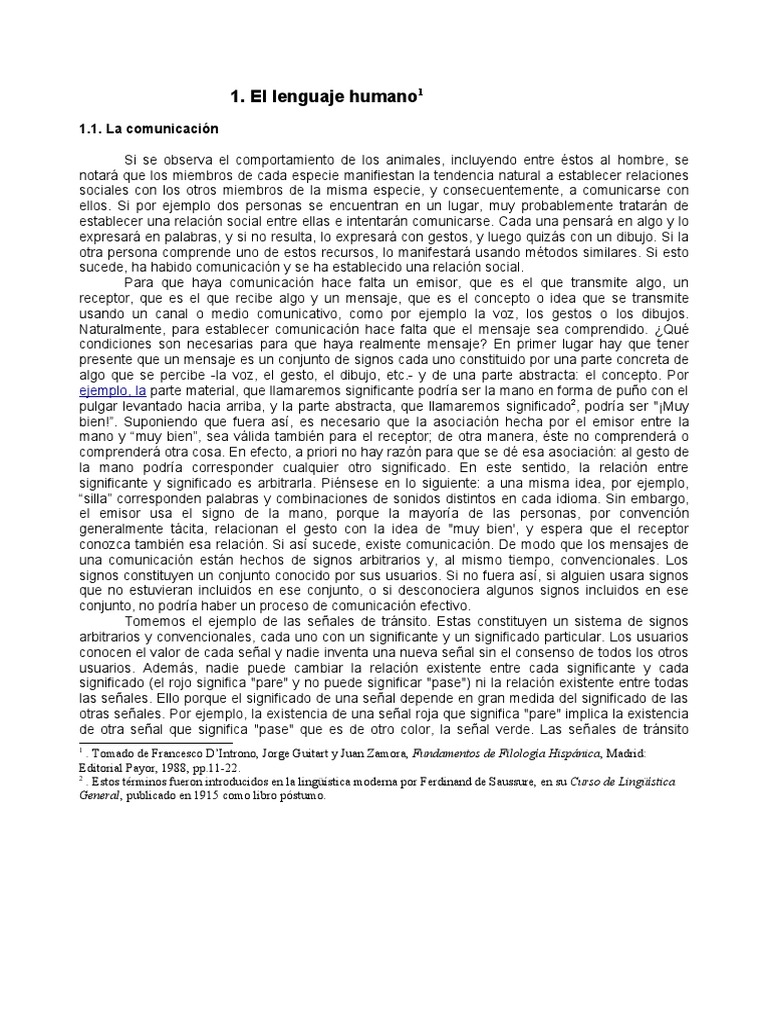 El Lenguaje Humano | PDF | Palabra | Habla