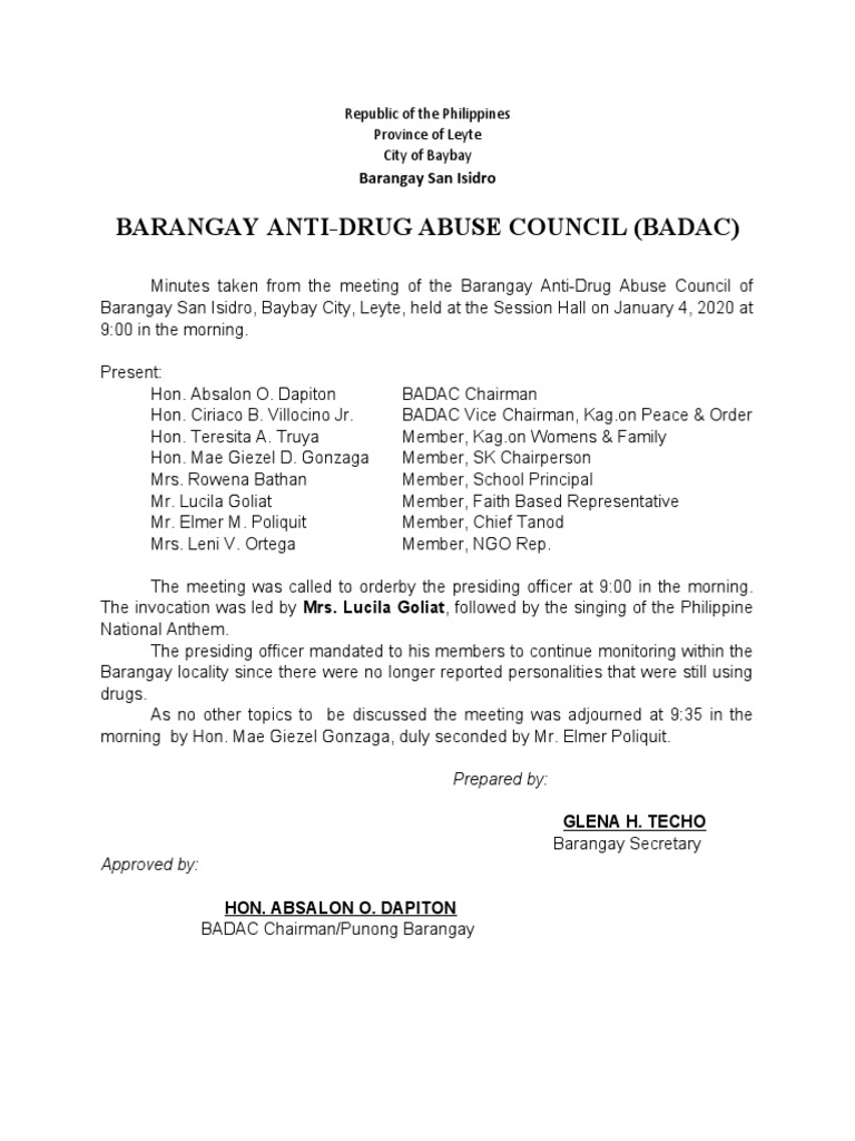 Badac Minutes 2020 | PDF