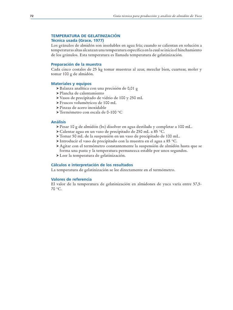 Análisis de almidón de yuca y sus propiedades | PDF | Almidón ...