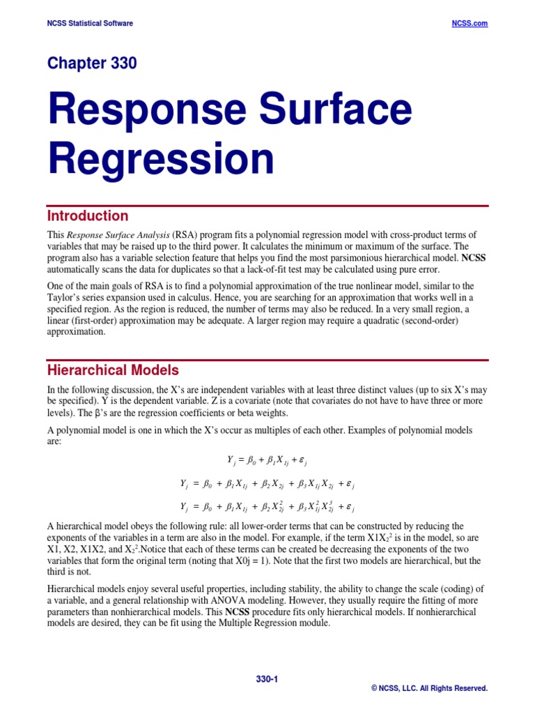Response Surface Regression | PDF | Coefficient Of Determination ...