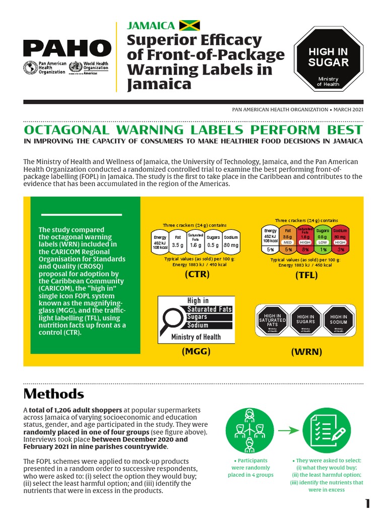 Superior Efficacy of Front-of-Package Warning Labels in Jamaica | PDF ...