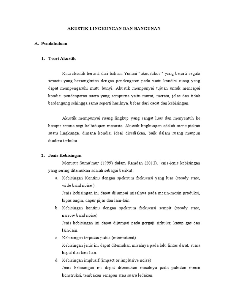 Akustik Bangunan dan Kebisingan | PDF