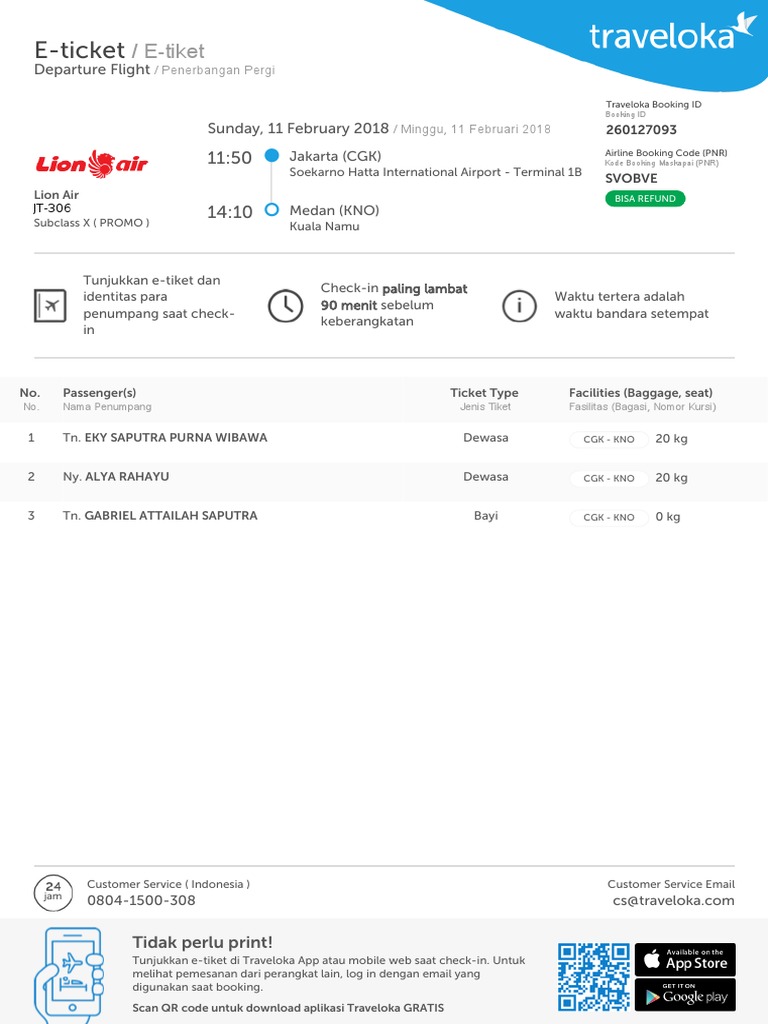 Eky Saputra Purna Wibawa-CGK-SVOBVE-KNO-FLIGHT - ORIGINATING | PDF