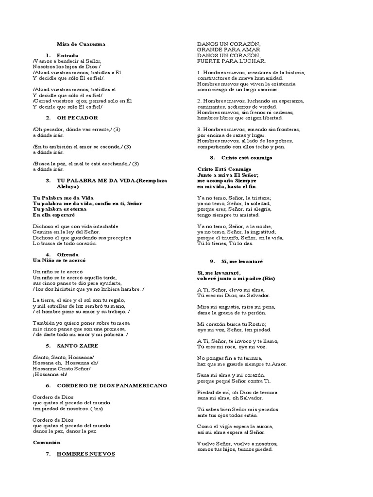 Canciones para Cuaresma | PDF | Cristo (título) | Pecado