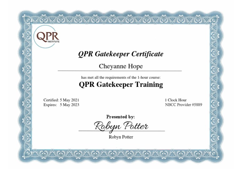 QPR Certificate | PDF