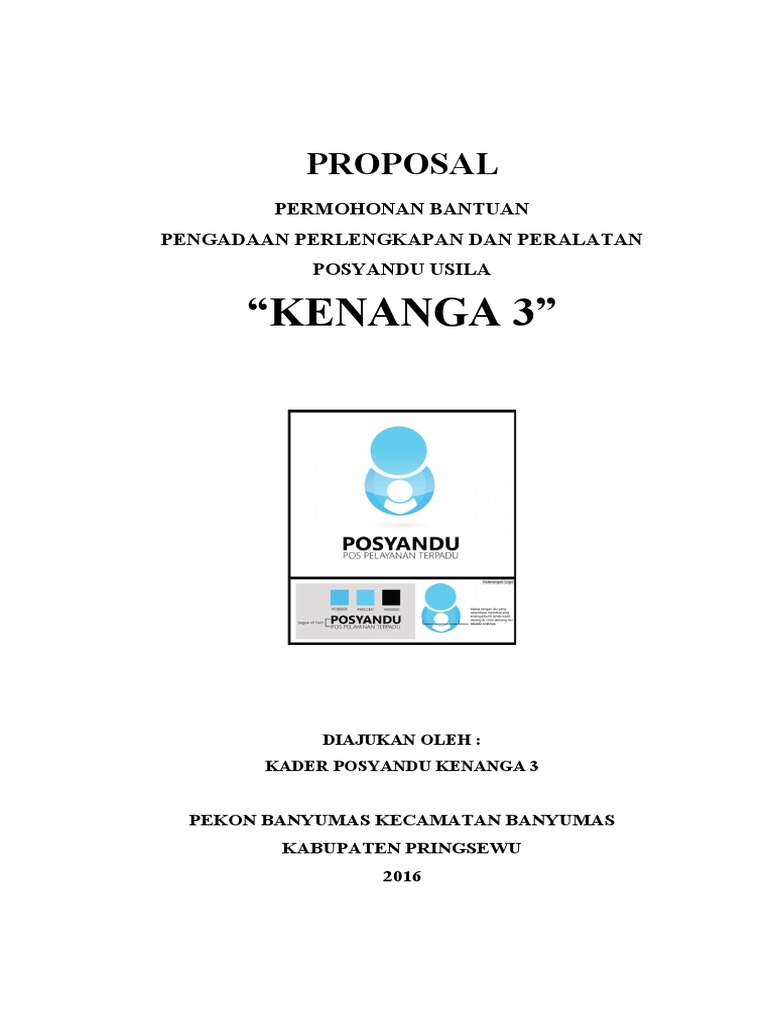Proposal Permohonan Bantuan Perlengkapan Dan Peralatan Posyandu Usila Kenanga 3 Pekon Banyumas 4 ...