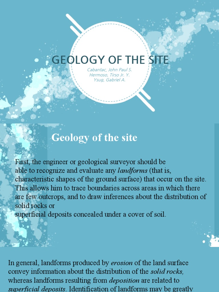 Geological Exploration and Site Characterization of a Proposed ...