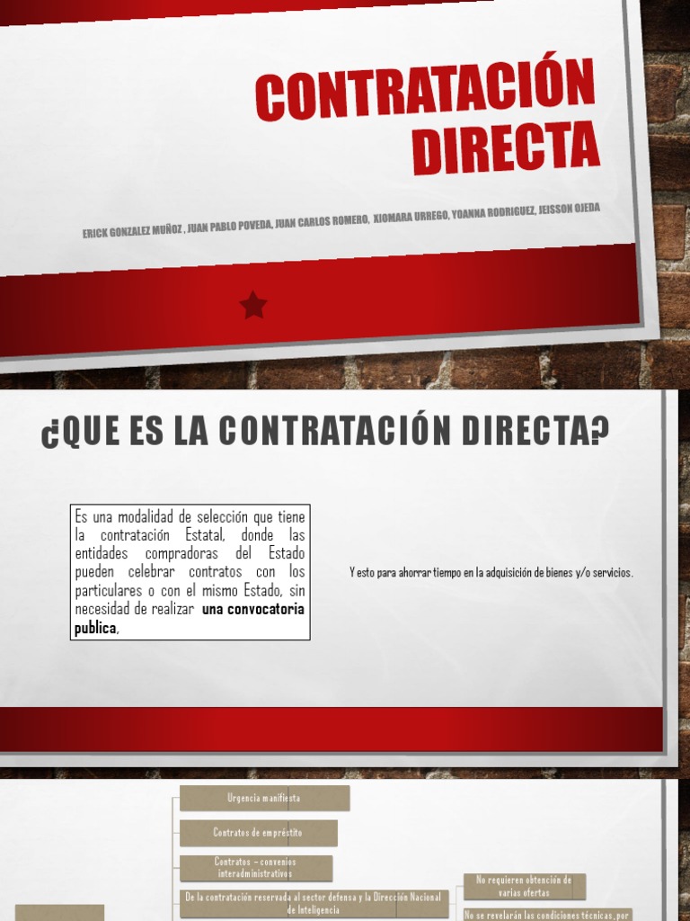 Contratacion Directa Diapositivas | PDF | Derechos de autor | Ley de ...