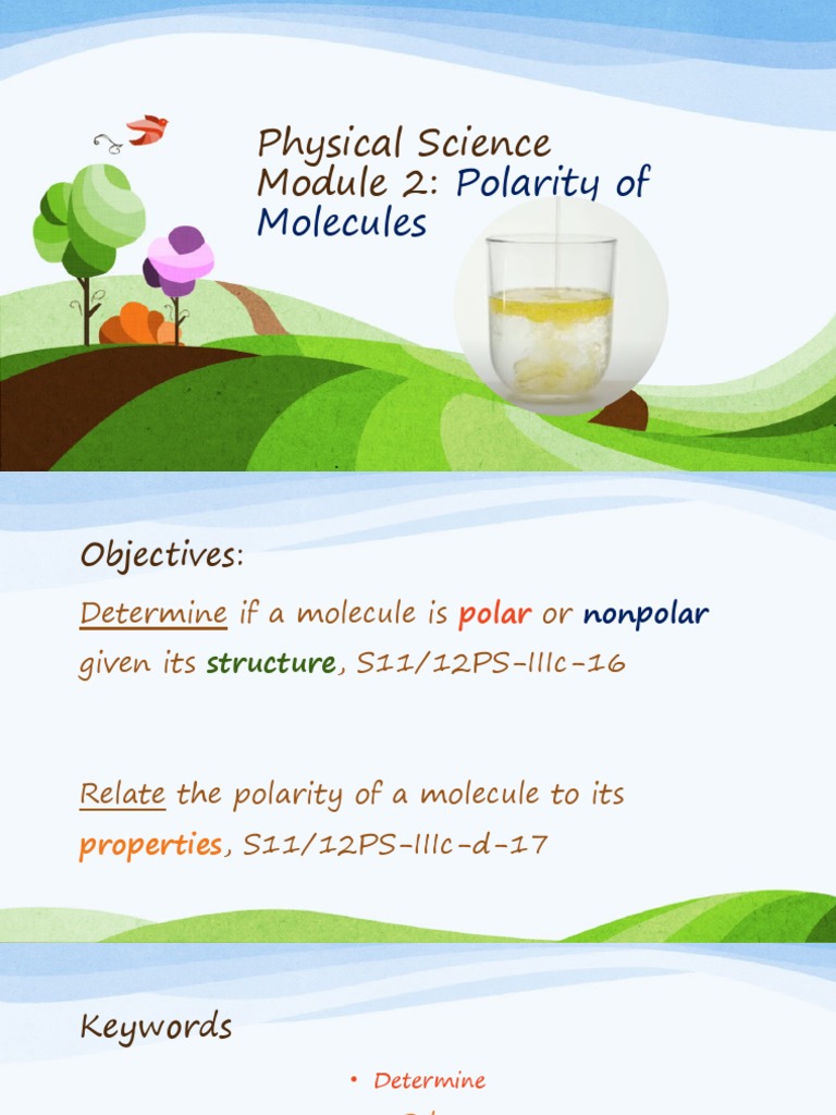 Physical Science M2 Polarity of Molecules Part 1 | PDF | Chemical ...