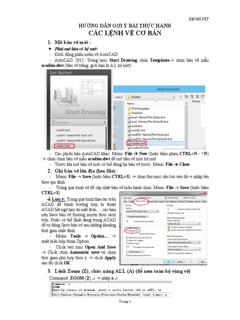 BUOI 1 TH - CAC LENH VE CO BAN + KHUNG BẢN VẼ KHUNG TÊN -V2019 | PDF