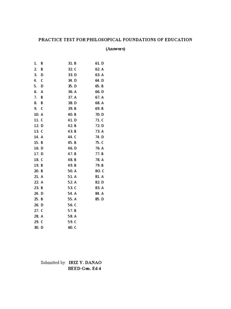 Practice Test: Philosophical Foundations | PDF