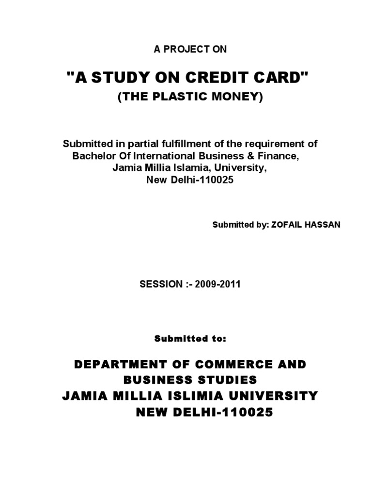 Study on Credit Card Industry Overview | PDF | Credit Card | Visa Inc.