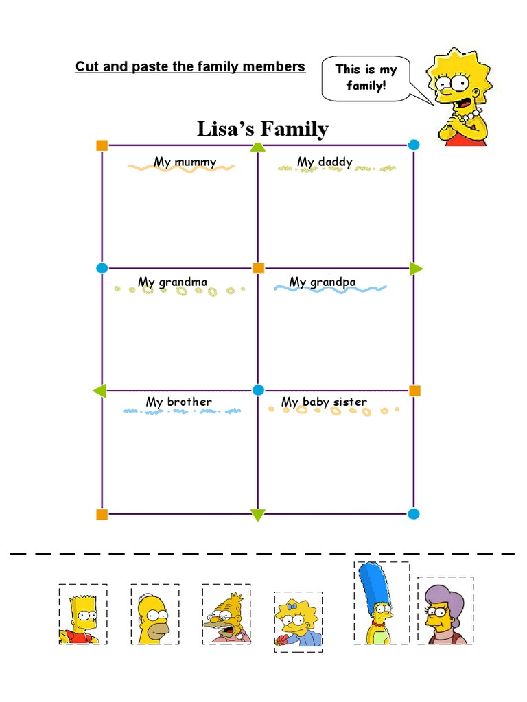 Family Members The Simpsons Family Fun Activities Games 27458 | PDF