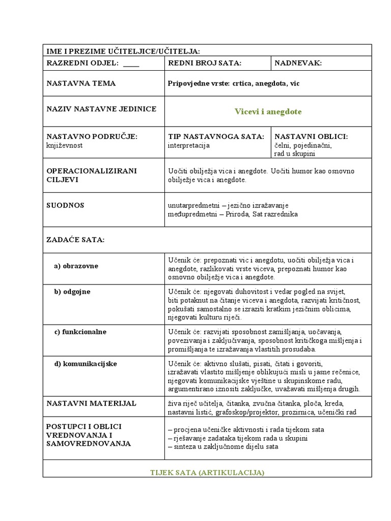 Vicevi I Anegdote Priprema Za 7 | PDF
